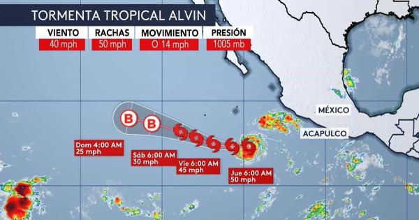 Se forma Alvin, primera tormenta tropical en el océano Pacífico