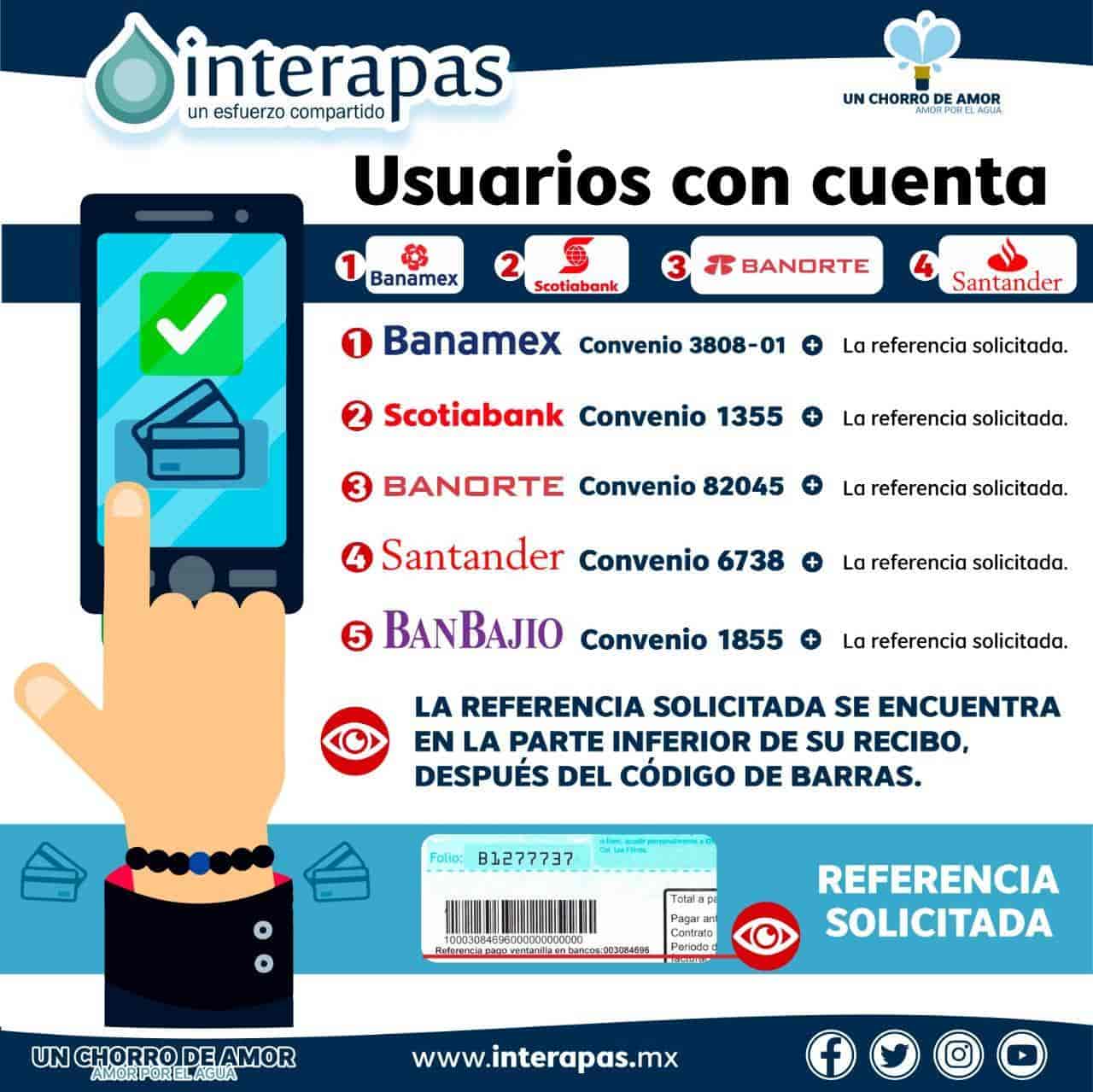 ¿Cómo pagar tu recibo de Interapas sin acudir a las oficinas?