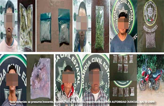 Con droga, sorprenden a doce personas